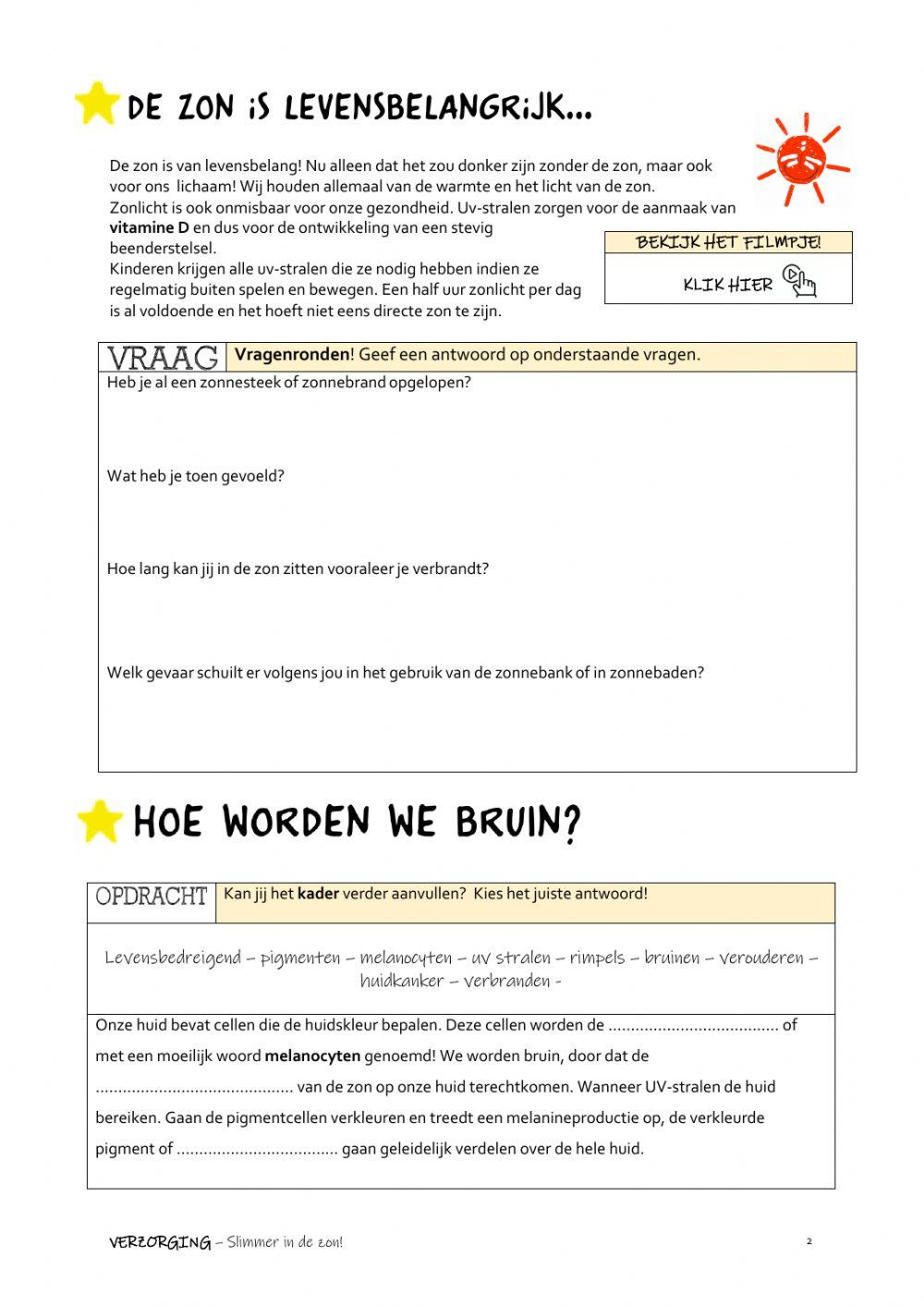 3VV: Slimmer in de zon! online exercise for | Live Worksheets
