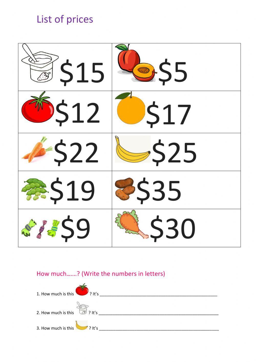 How much 178808 | Veronica Mendez | Live Worksheets