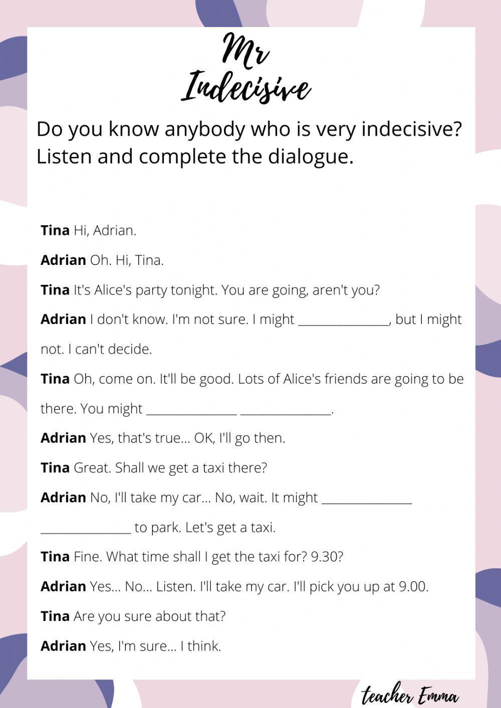 Listening online exercise for FP | Live Worksheets