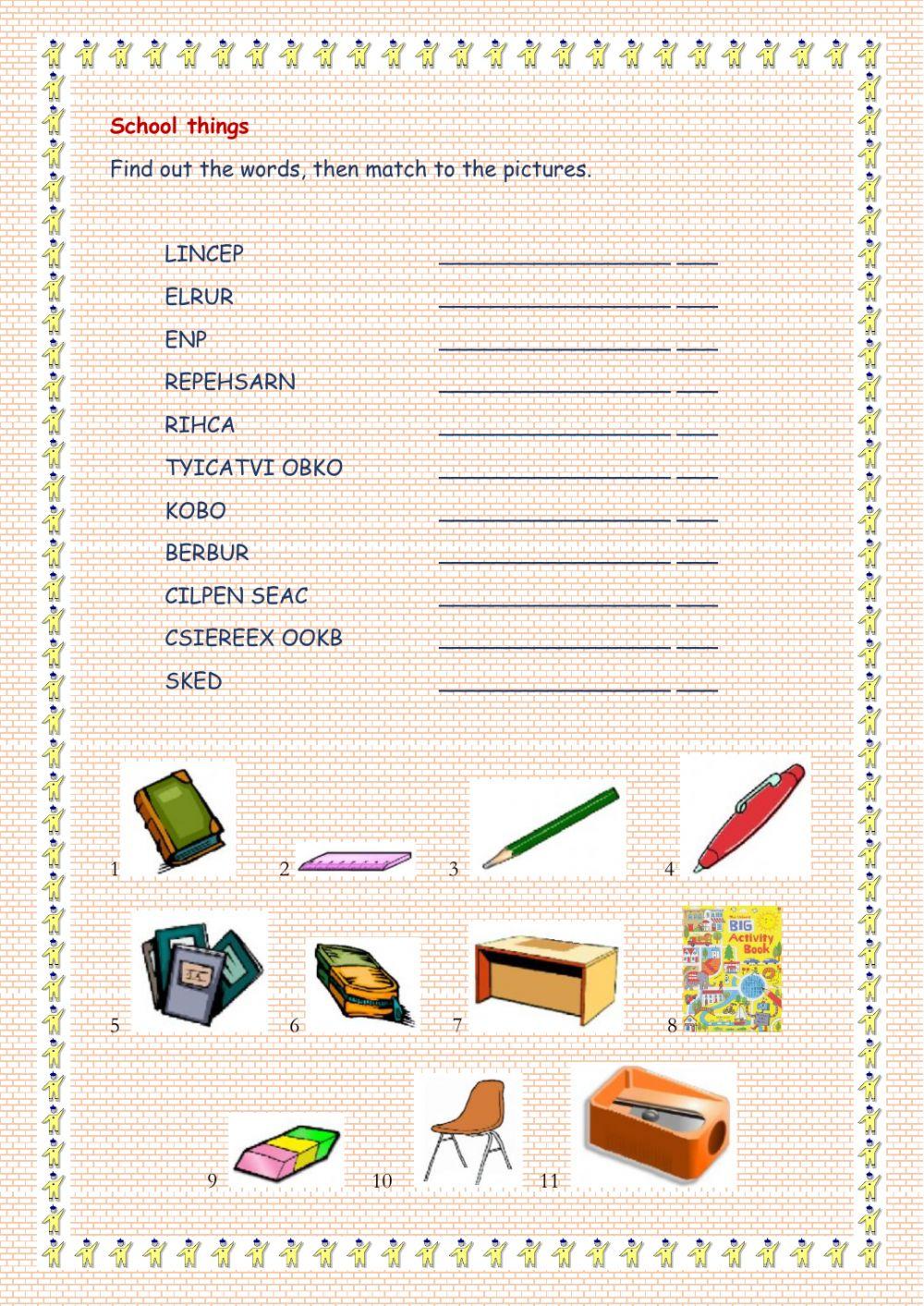179225 | School things | Edit Gulyas | LiveWorksheets