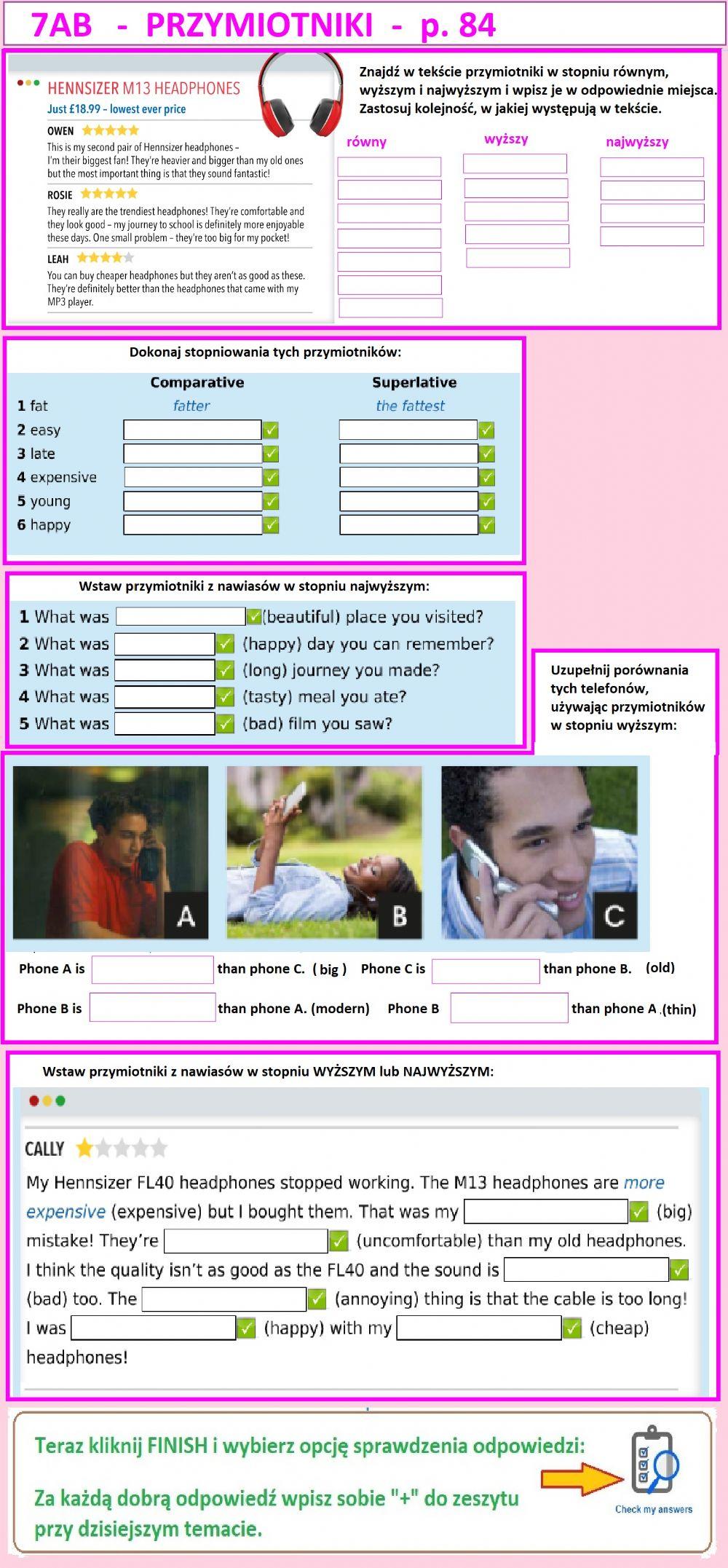 179337 | 7AB stopniowanie | silwen | LiveWorksheets