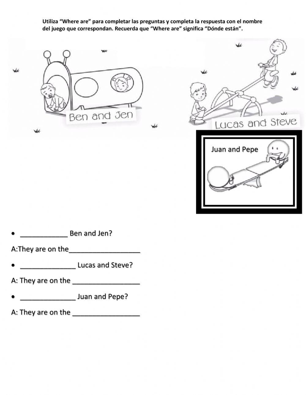 Where are? worksheet | Live Worksheets