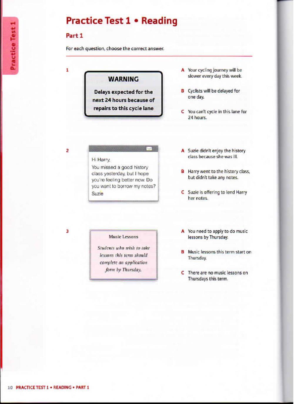 PET- Reading part 1 and 2 5636994 | Awesome_helen