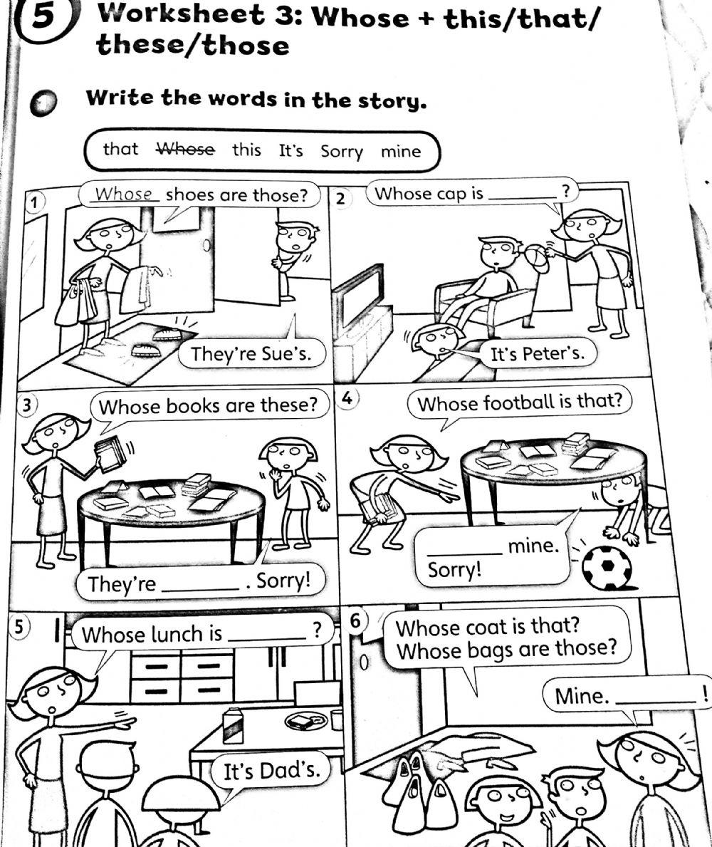 Worksheet 3: Whose + this-that-these-those online exercise for | Live ...