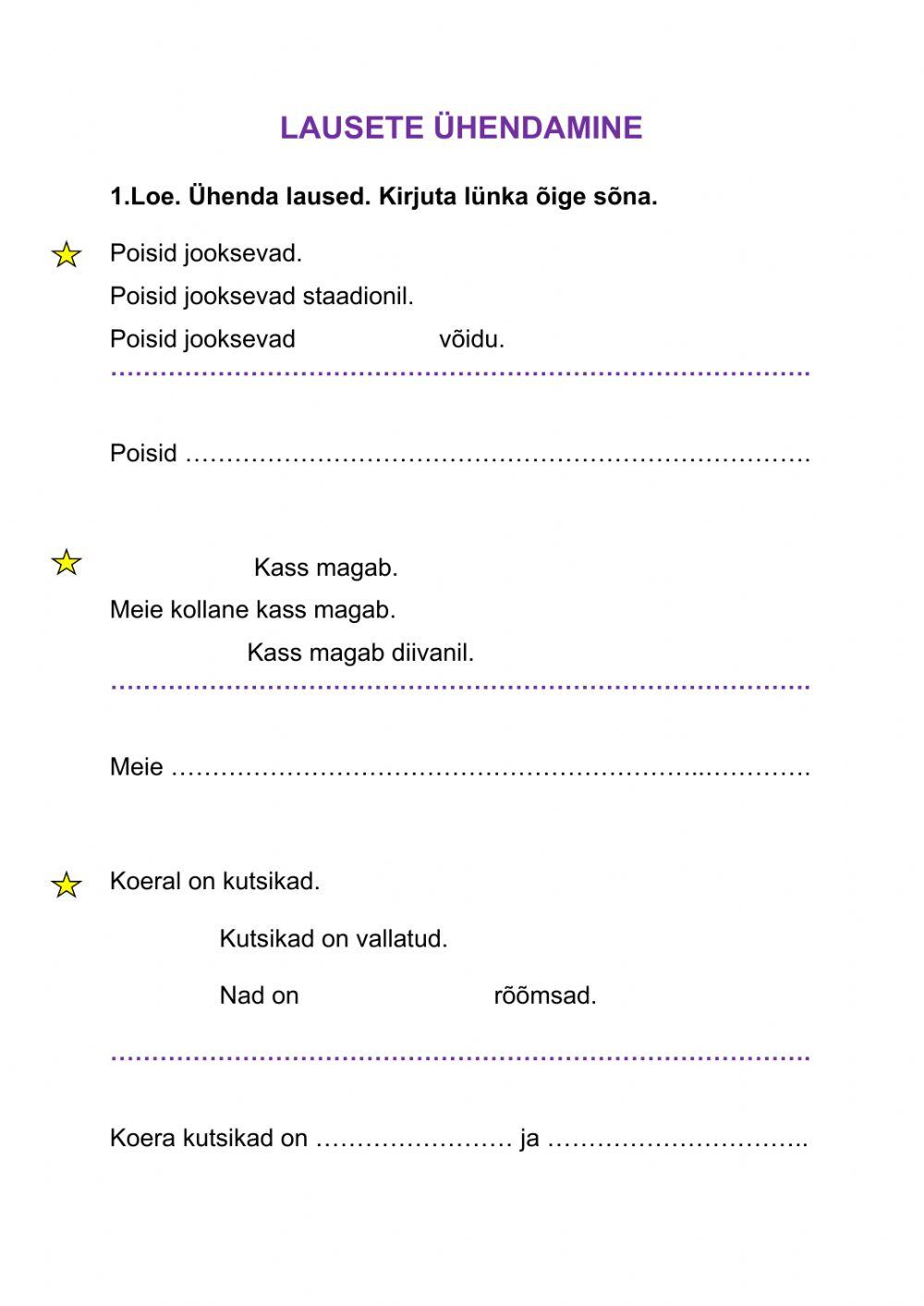Lihtlause.Lause… | Free Interactive Worksheets | 179502