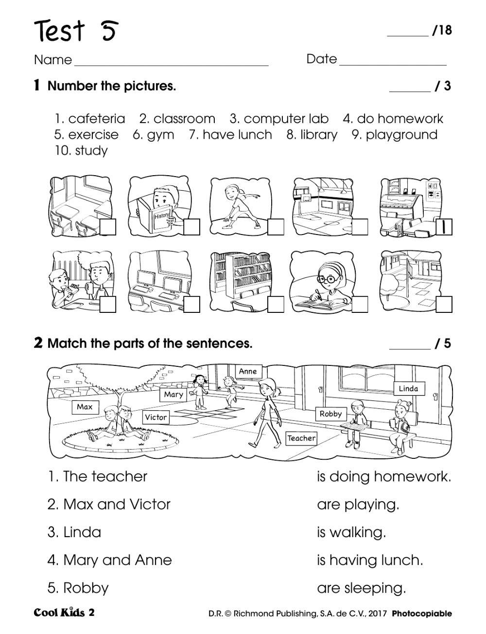 Cool Kids 2, Unit 5 Test online exercise for | Live Worksheets