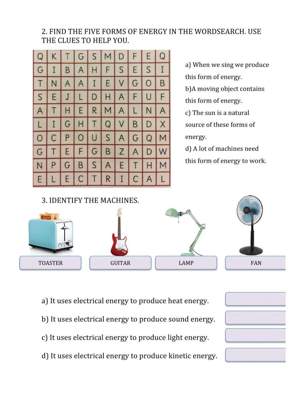 Energy | Free Interactive Worksheets | 179760