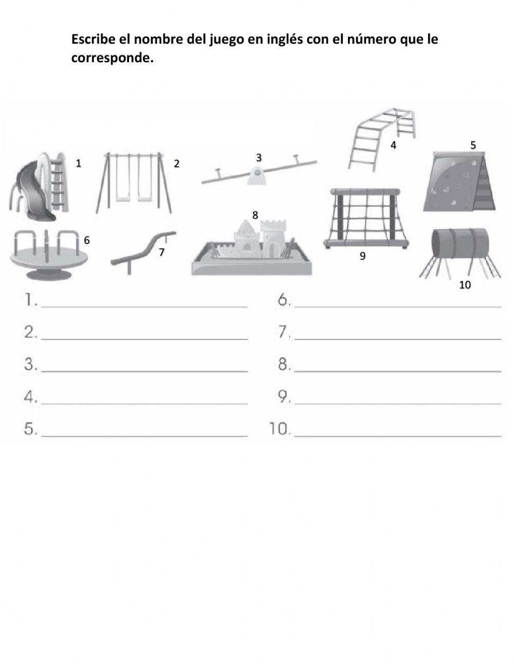 At the playground | Live Worksheets