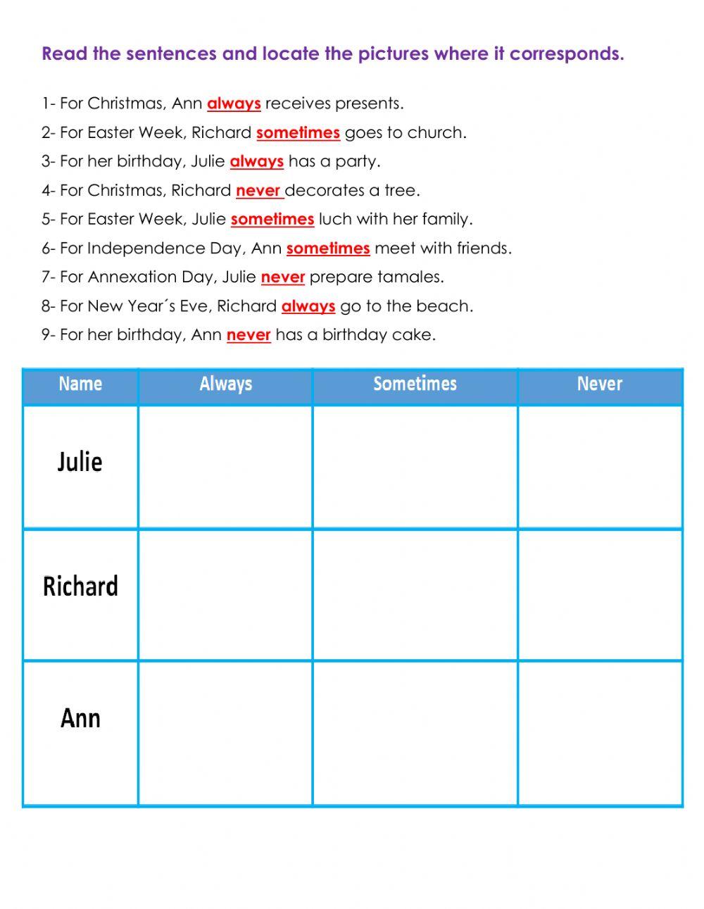 Celebrations | Free Interactive Worksheets | 179906