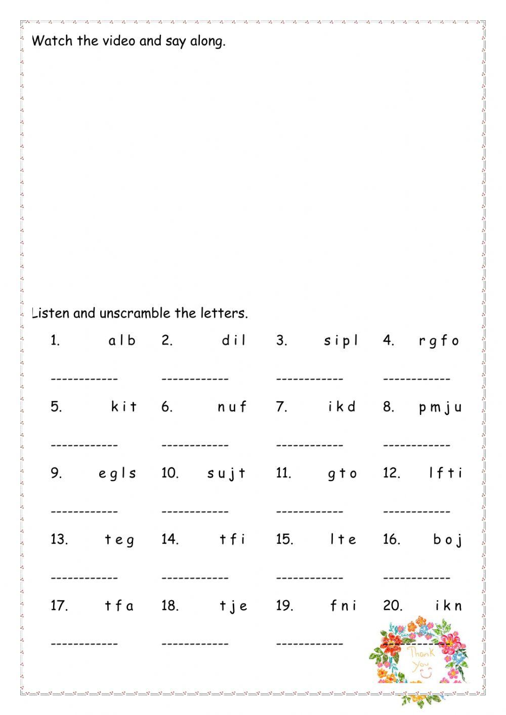 Phonics online exercise for grade1 | Live Worksheets