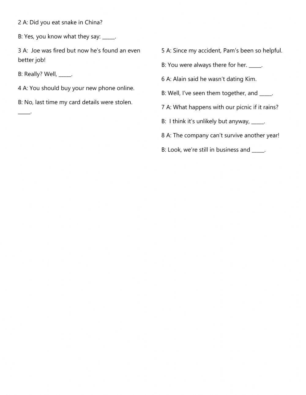 And the moral is... worksheet | Live Worksheets