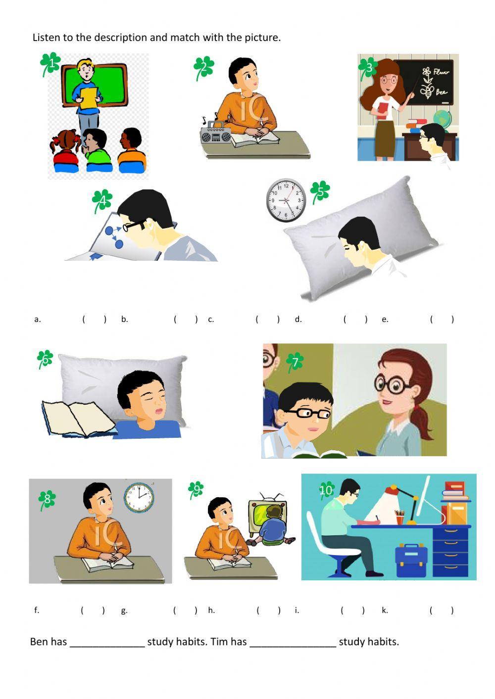 Good Study Habi… | Free Interactive Worksheets | 180022