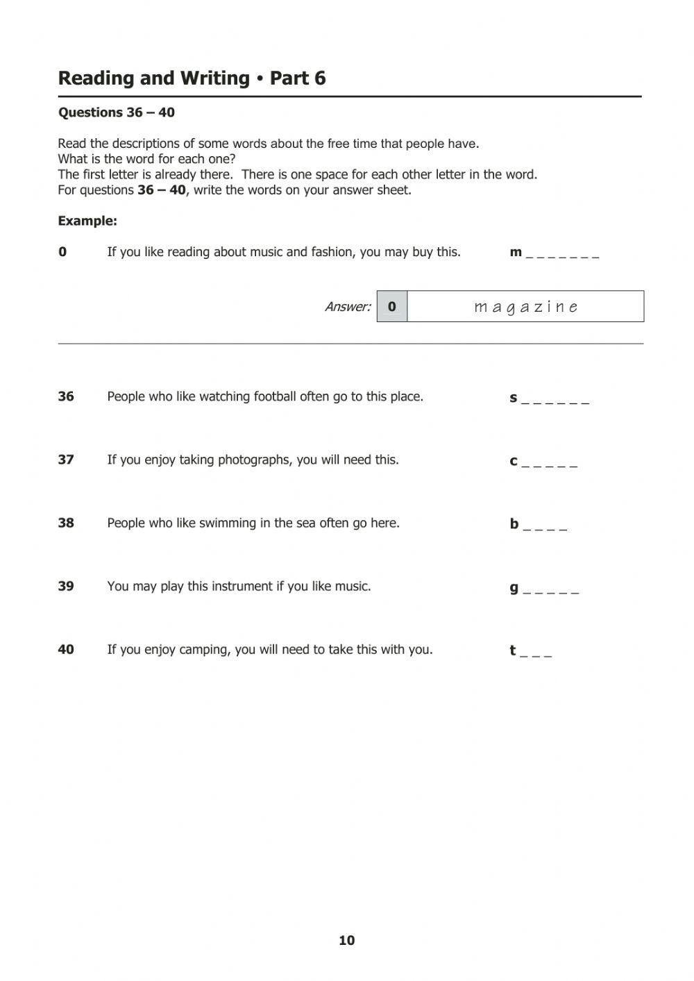 KET READING PRA… | Free Interactive Worksheets | 5638240