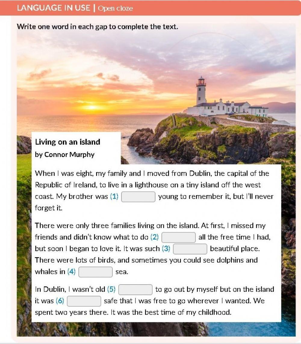 Open Cloze online worksheet | Live Worksheets