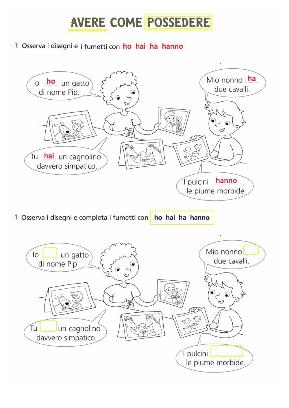 H che significa possedere worksheet | Live Worksheets