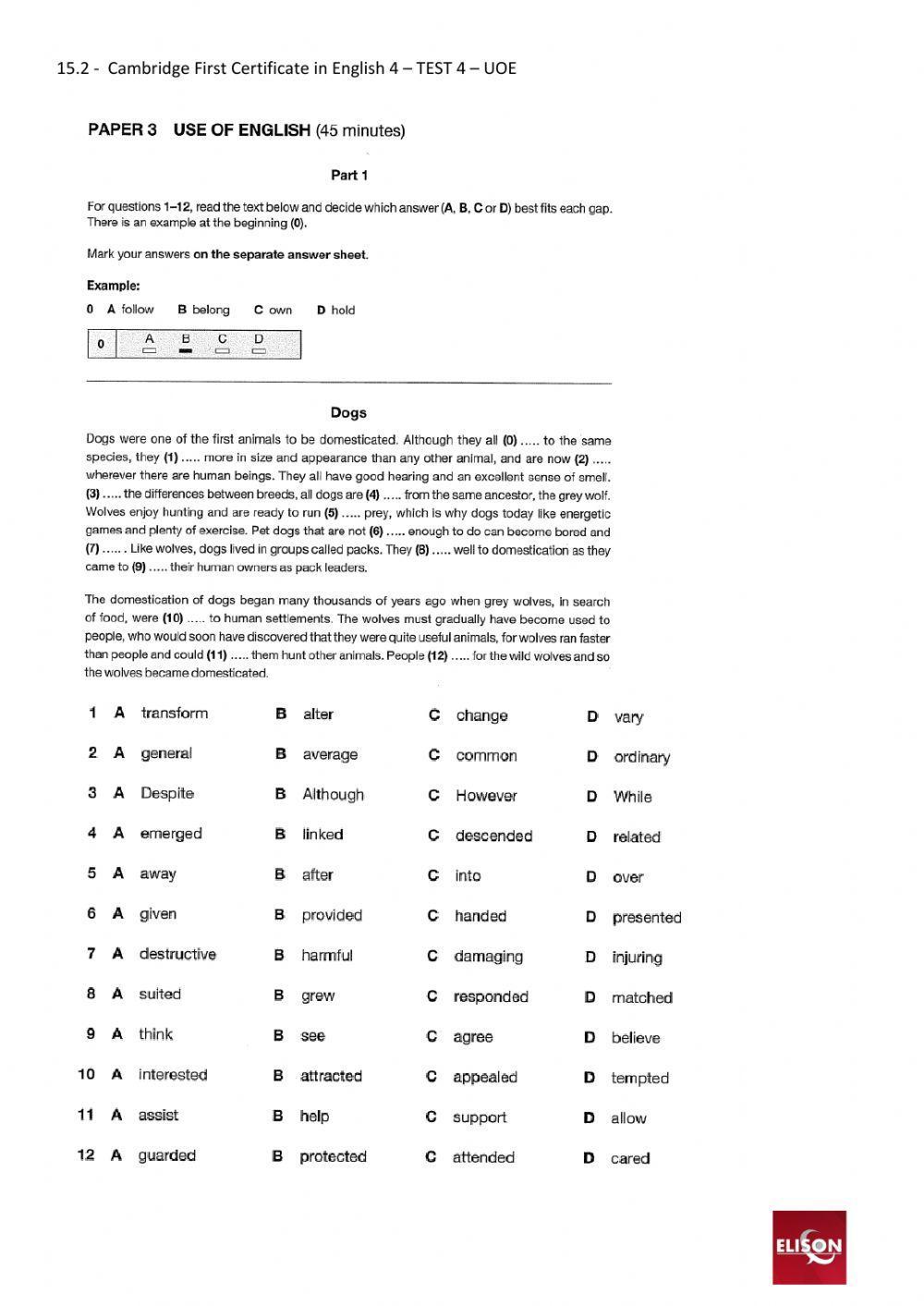 15.2 - Cambridg… | Free Interactive Worksheets | 180575