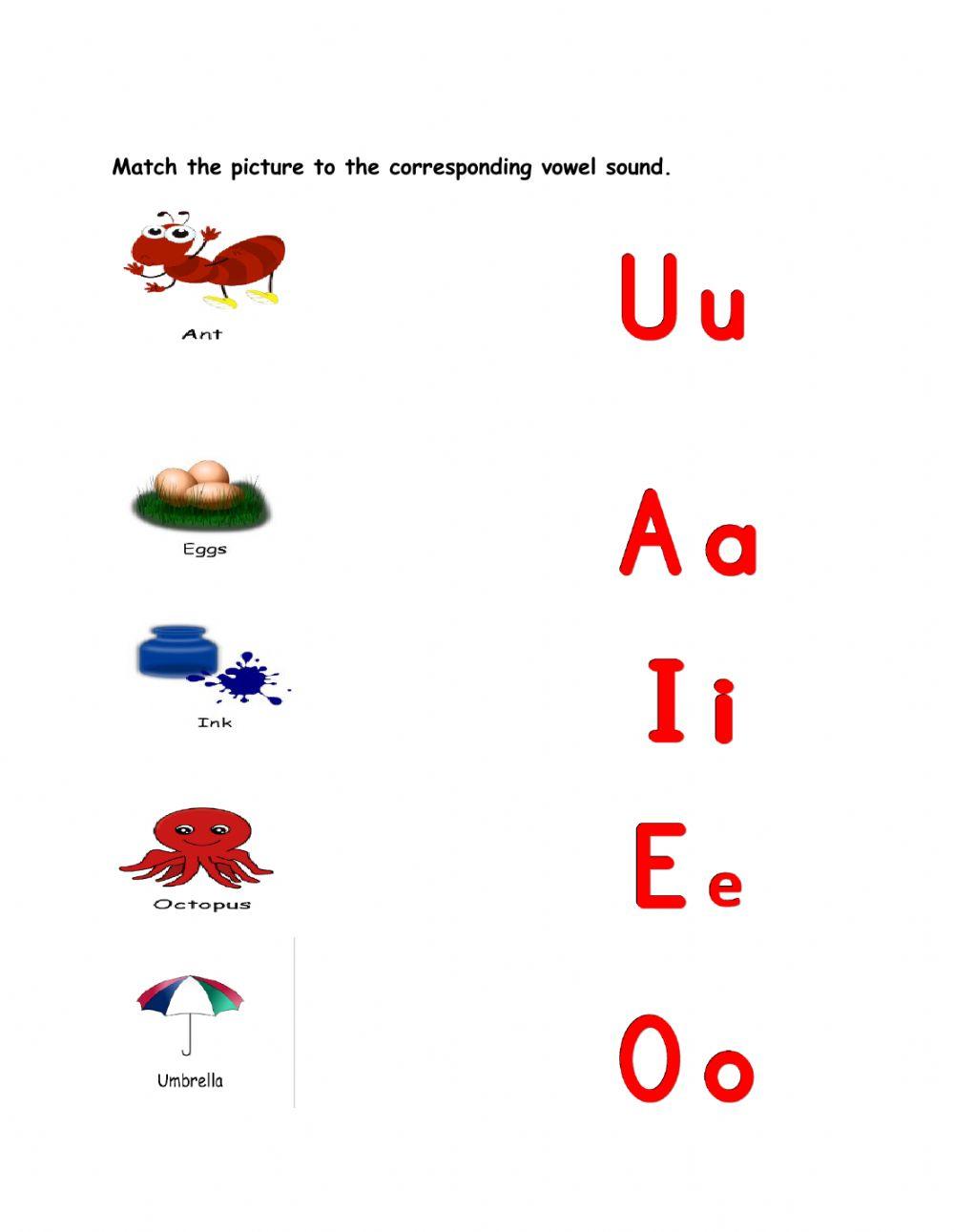 Vowel sounds activity | Live Worksheets