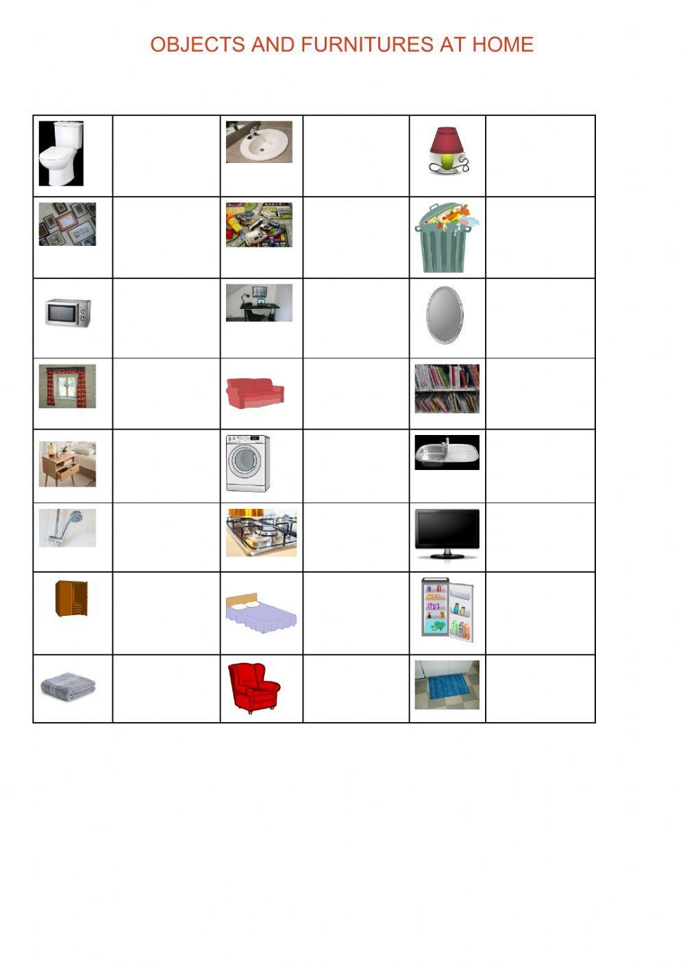 Objects and fur… | Free Interactive Worksheets | 181162