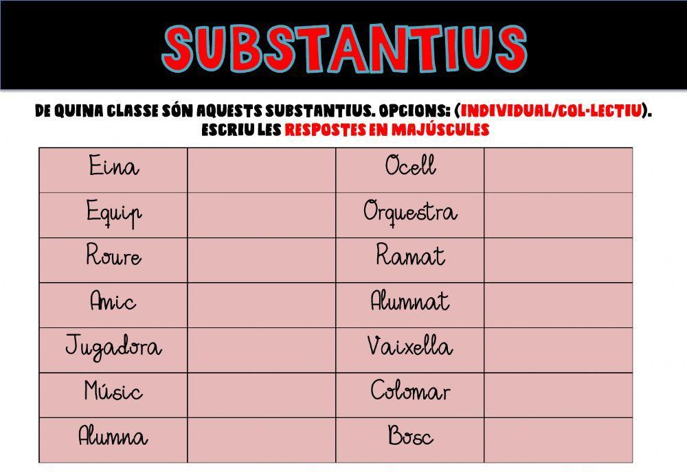 Substantius | Free Interactive Worksheets | 181003