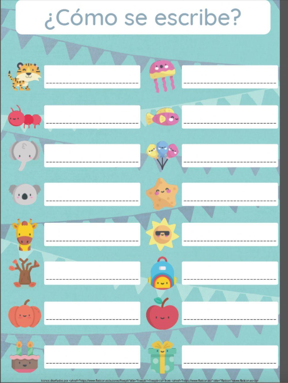 ¿cómo se escribe? 2 worksheet | Live Worksheets