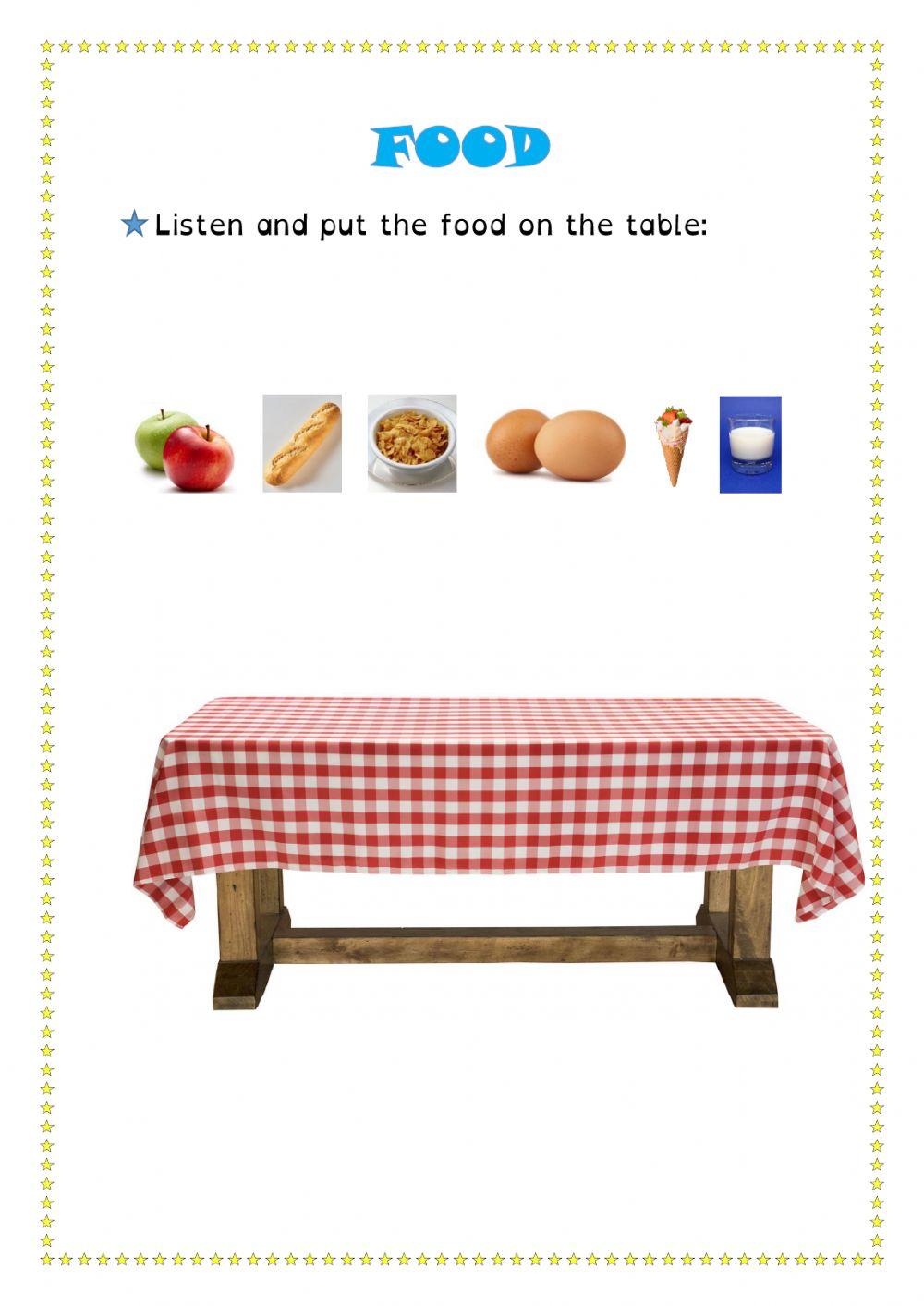 Food online exercise for 4 años | Live Worksheets
