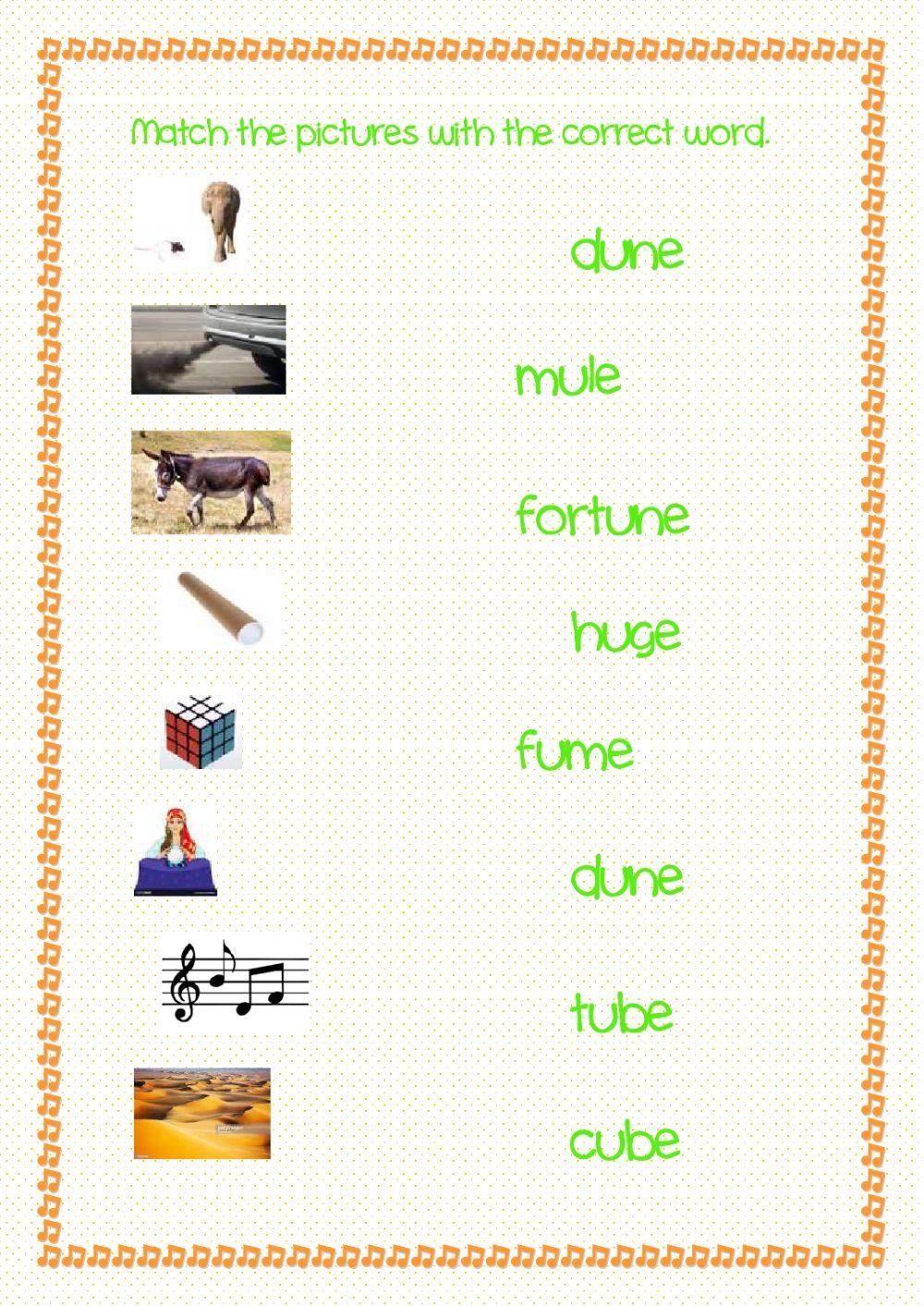 The -ue- Sound … | Free Interactive Worksheets | 182189