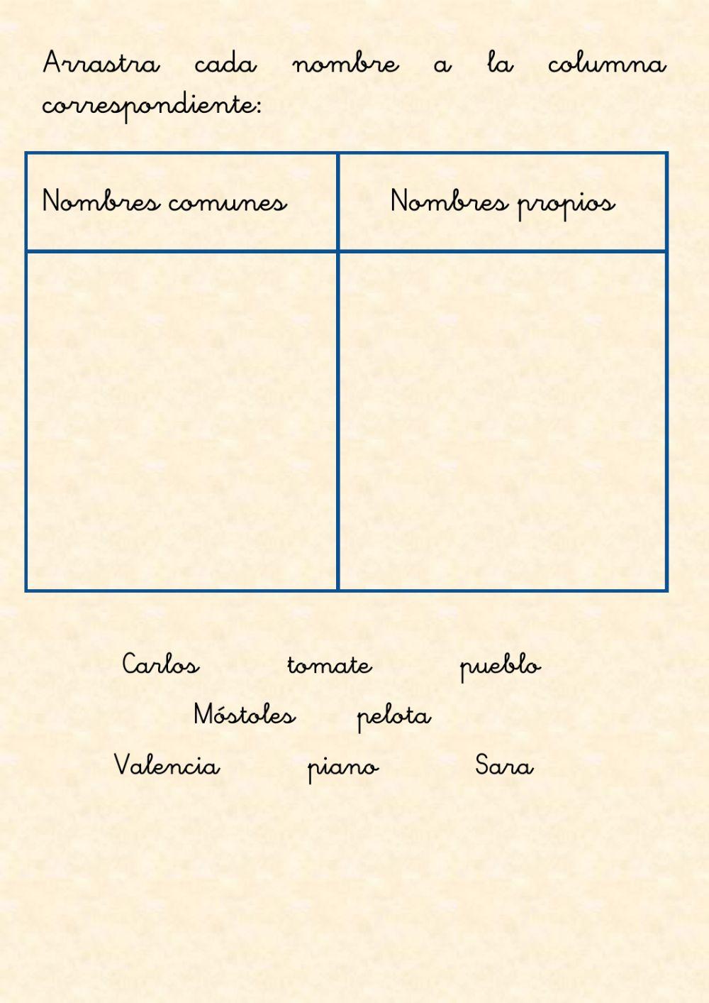 Repaso nombres worksheet | Live Worksheets