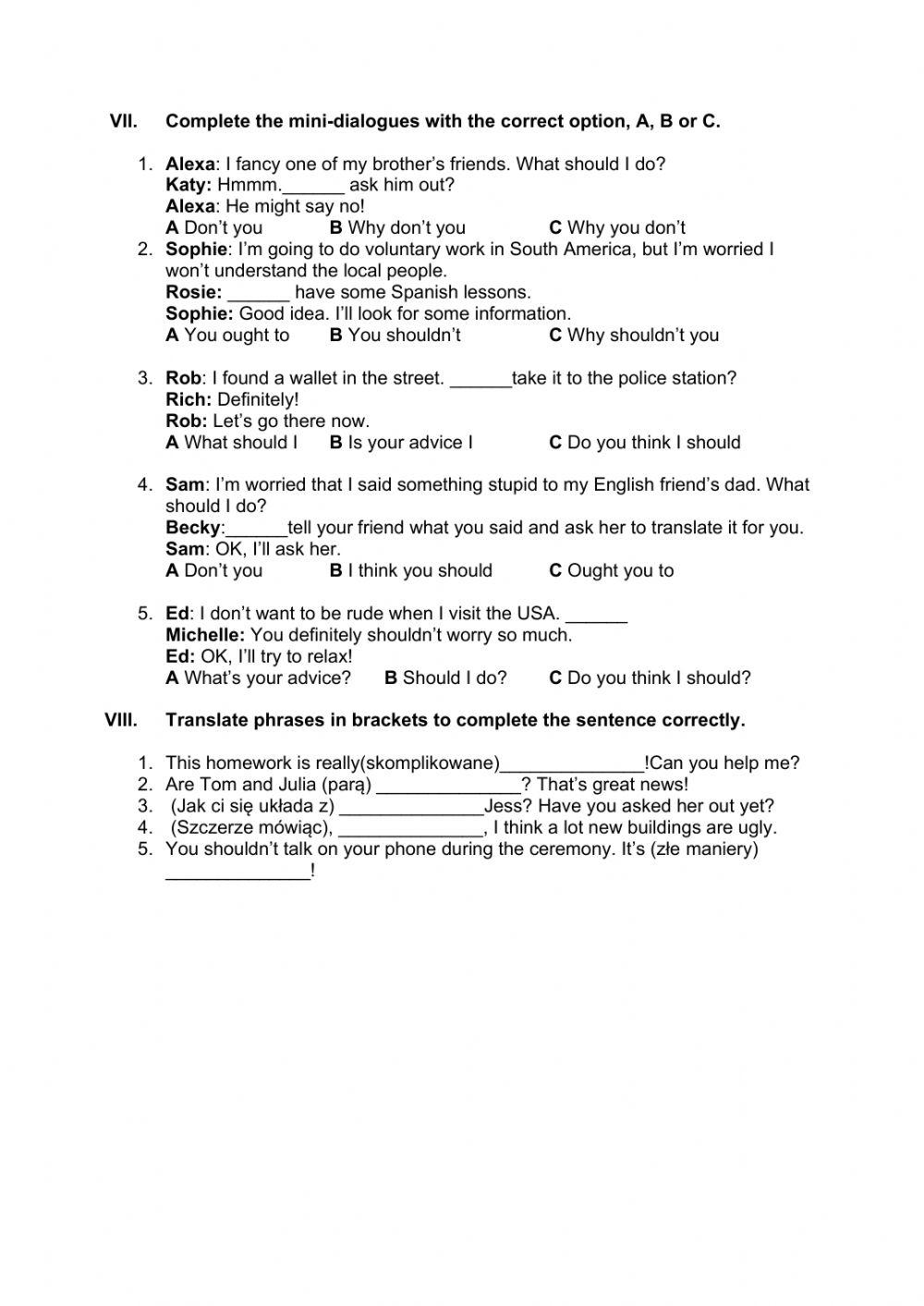 Vision 2, Unit 5 - test online exercise for | Live Worksheets