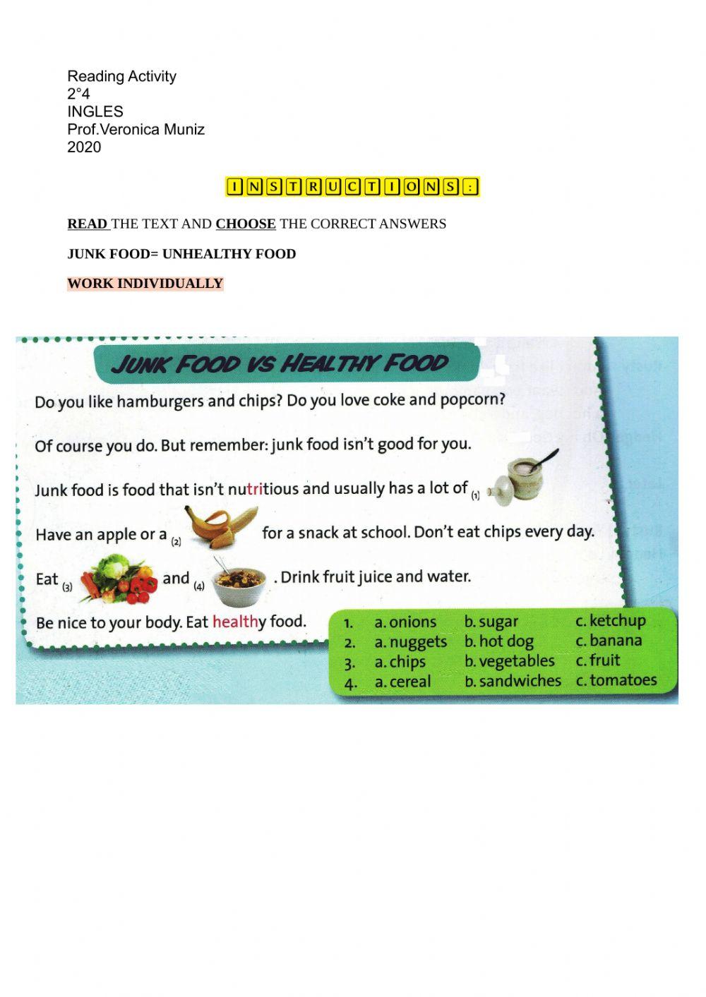 Food! interactive worksheet | Live Worksheets