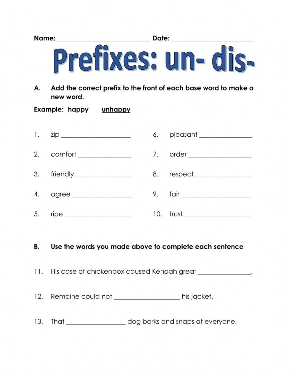 Prefixes Un And Dis Worksheet Live Worksheets prefixes-un-and-dis-worksheet-live-worksheets