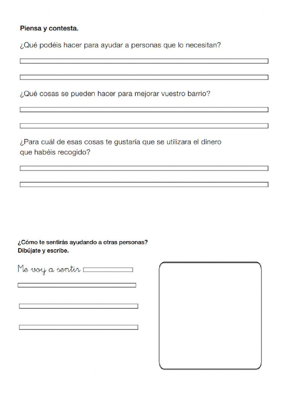 Una campaña solidaria 4 worksheet | Live Worksheets
