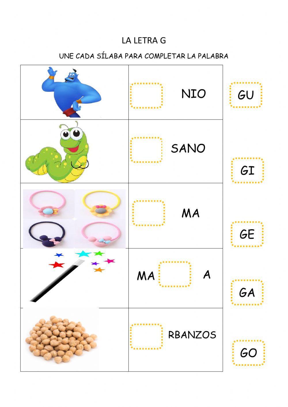 184002 | Letra G | ireblaort | LiveWorksheets