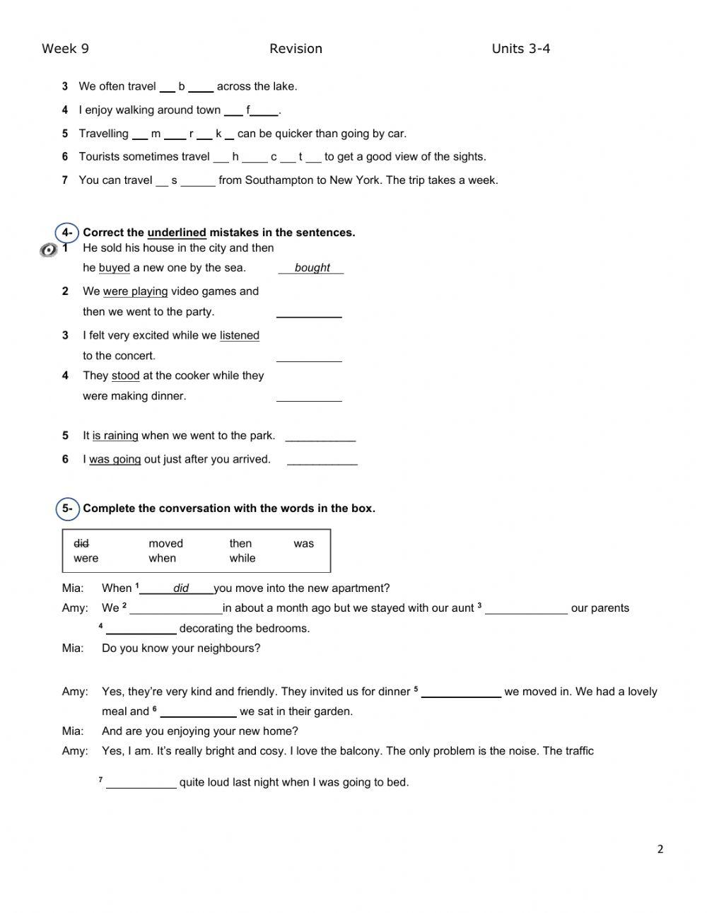 Week 9 - revision - units 3-4 184126 | Ana Oliver | Live