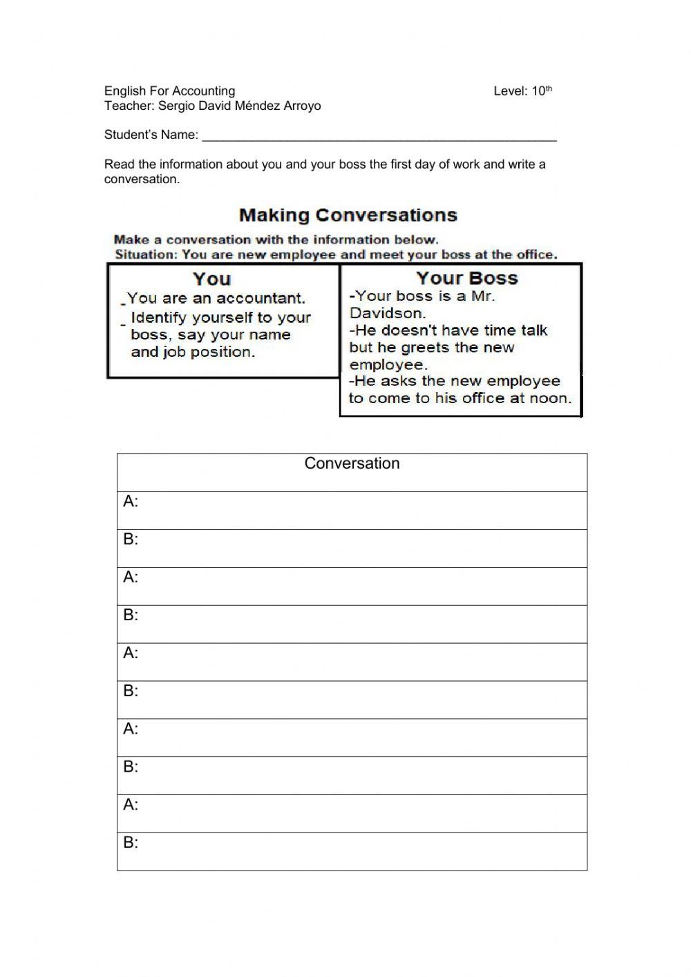 Identifying Oneself At the Company interactive worksheet | Live Worksheets