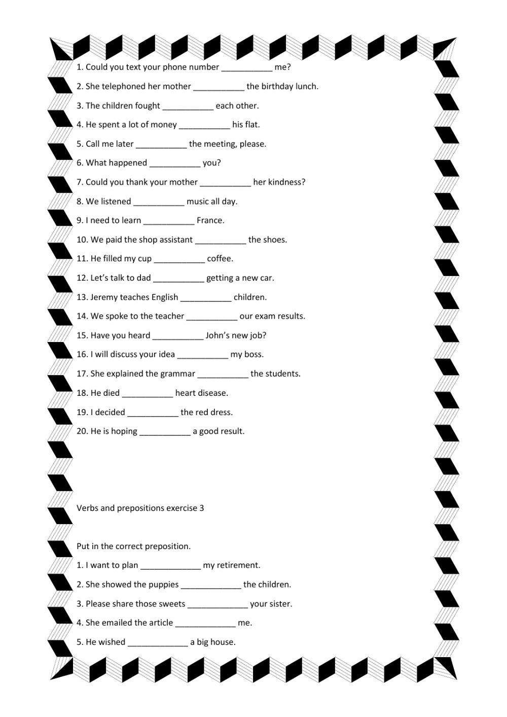 Prepostions activity | Live Worksheets