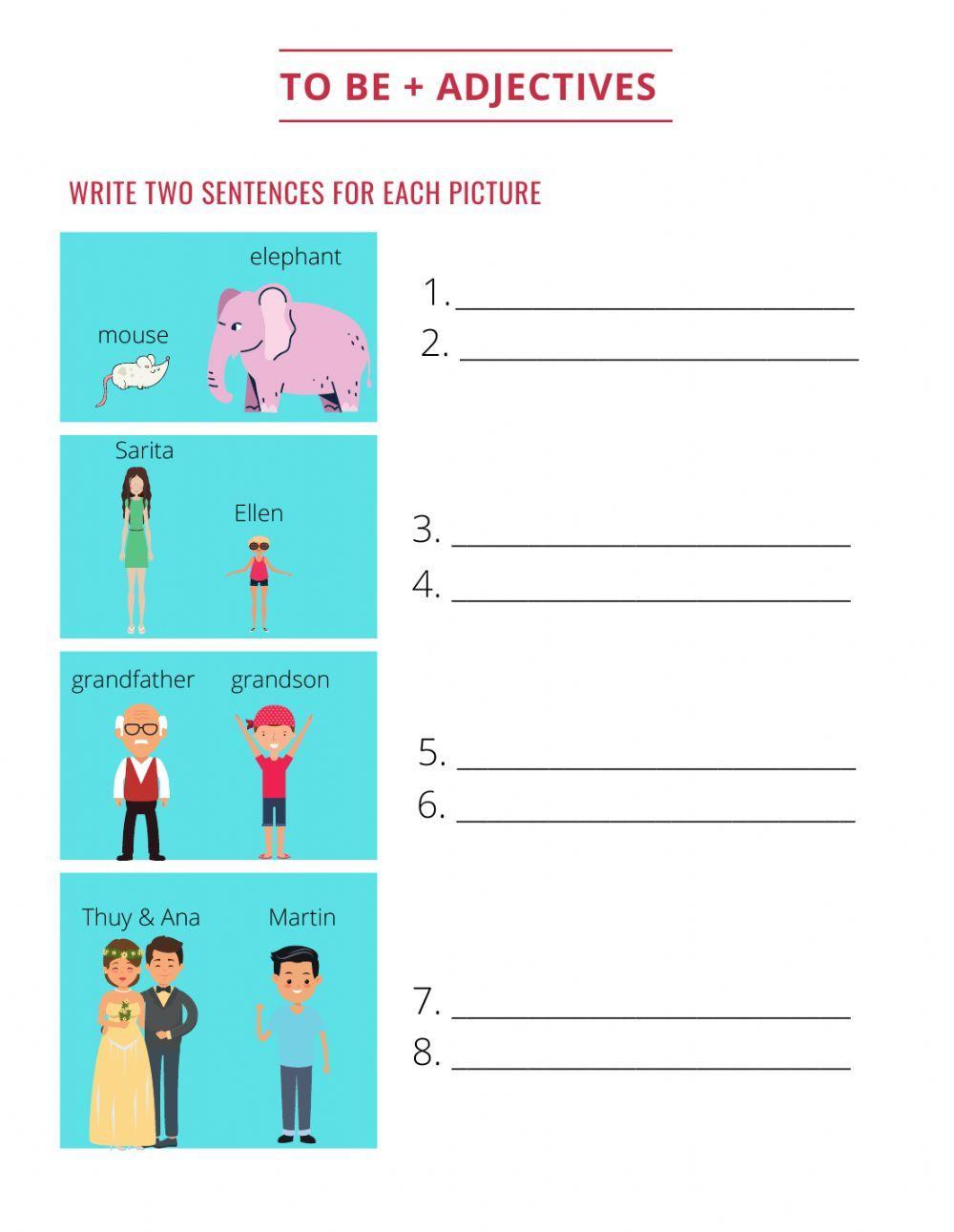 To Be + Adjecti… | Free Interactive Worksheets | 184310