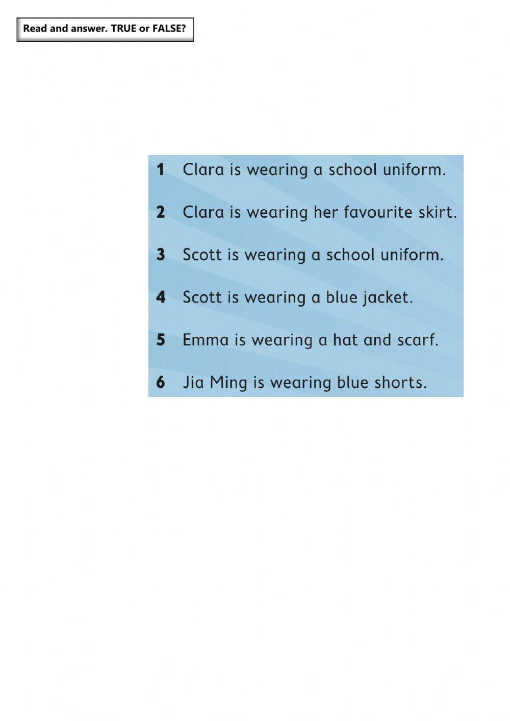 School Uniforms | Free Interactive Worksheets | 184373