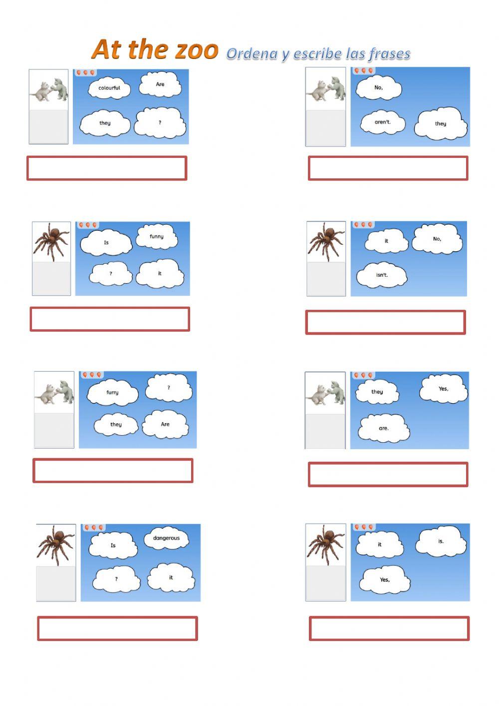 At the zoo | Free Interactive Worksheets | 184778