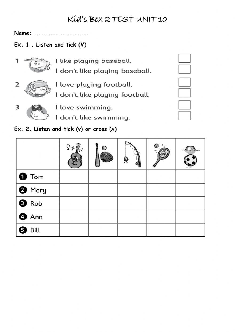 test kid's box … | Free Interactive Worksheets | 5649064