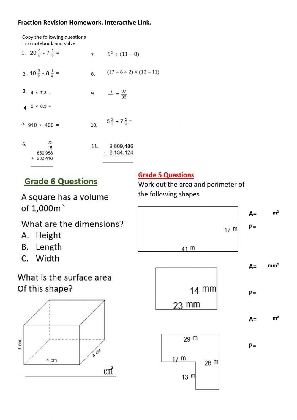 HWK 3 5648999 | meckstein | Live Worksheets
