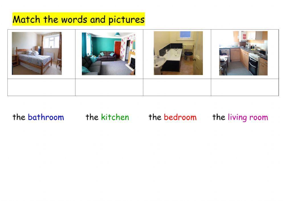 Rooms in a house online activity | Live Worksheets