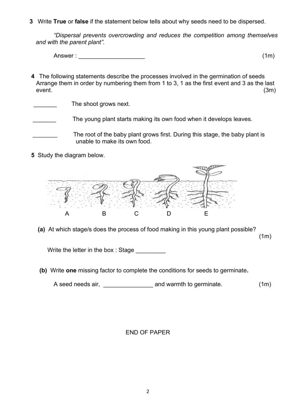 Seed dispersal and germination Quiz 5651315