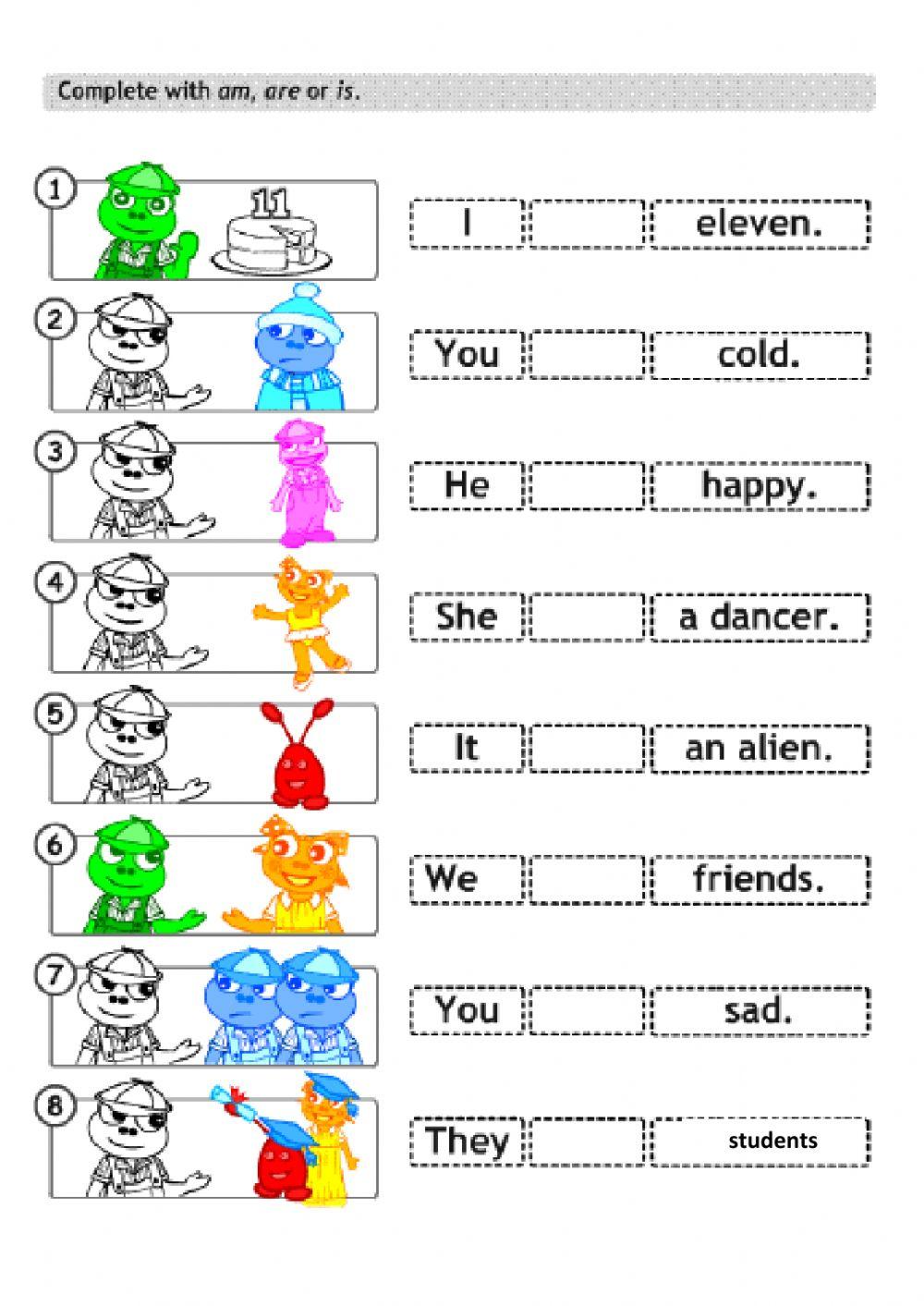 Verb to be 186330 | JEO | LiveWorksheets