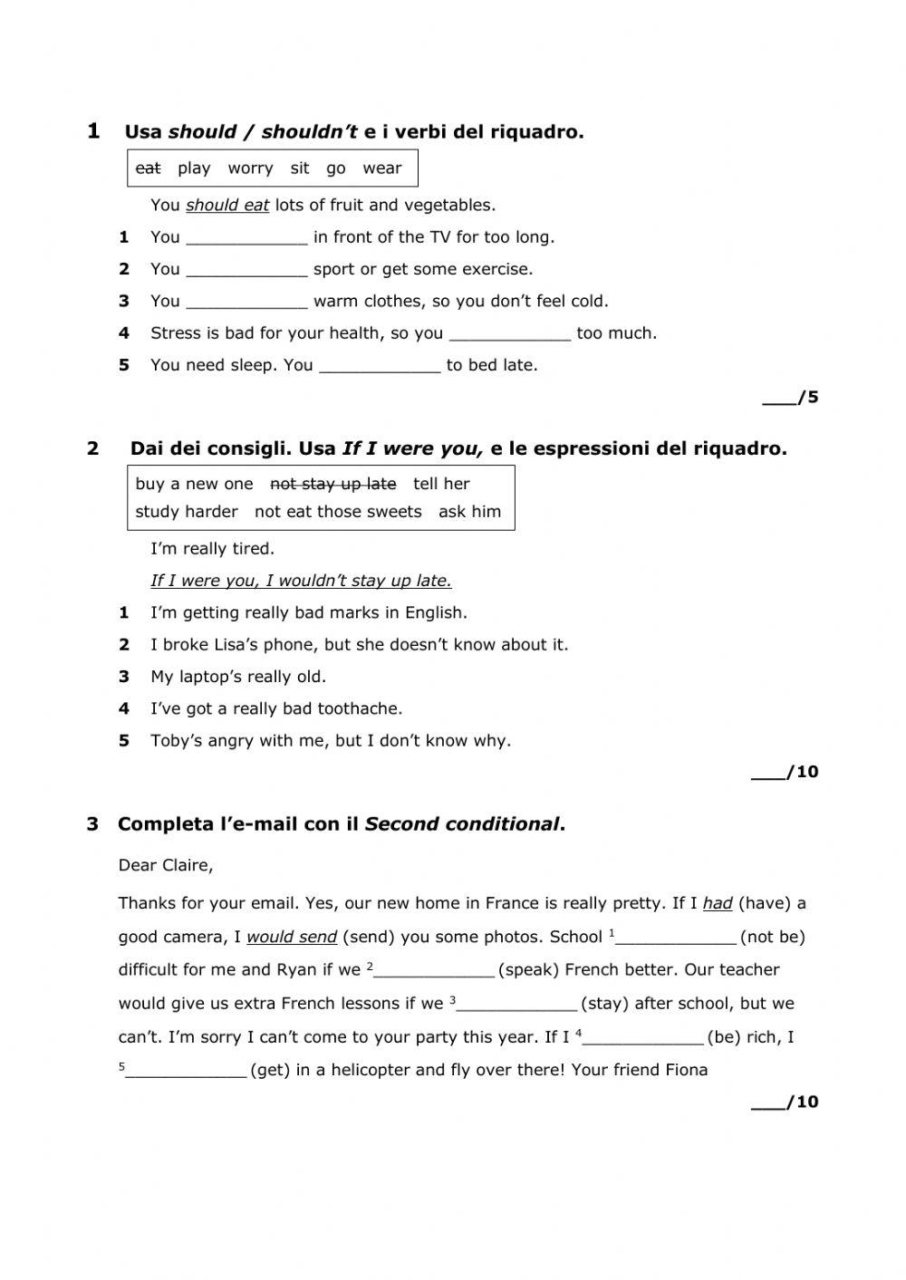 second conditional-should-would online exercise for | Live Worksheets