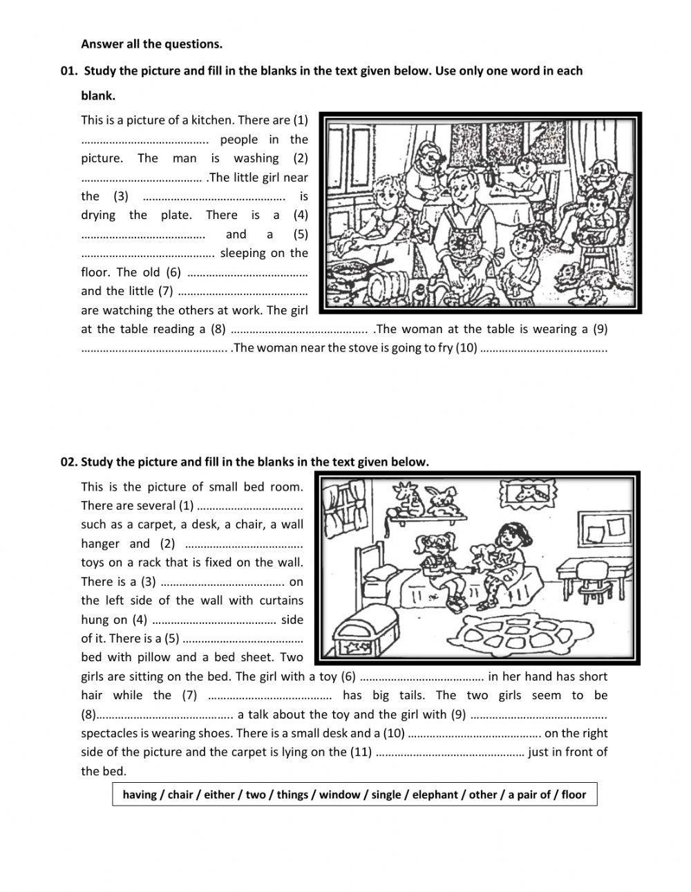 Picture Descrip… | Free Interactive Worksheets | 186635