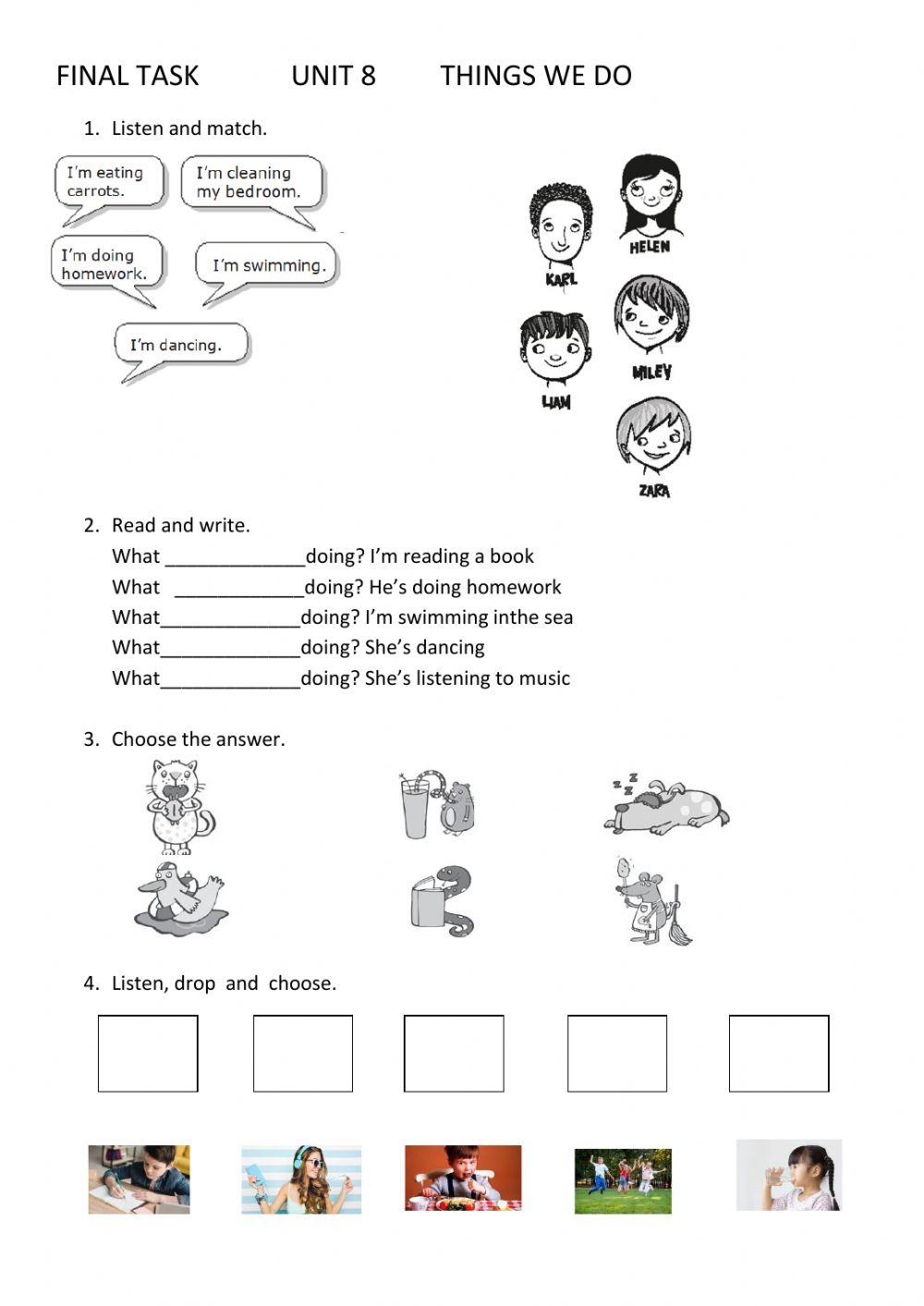 Things we do worksheet | Live Worksheets