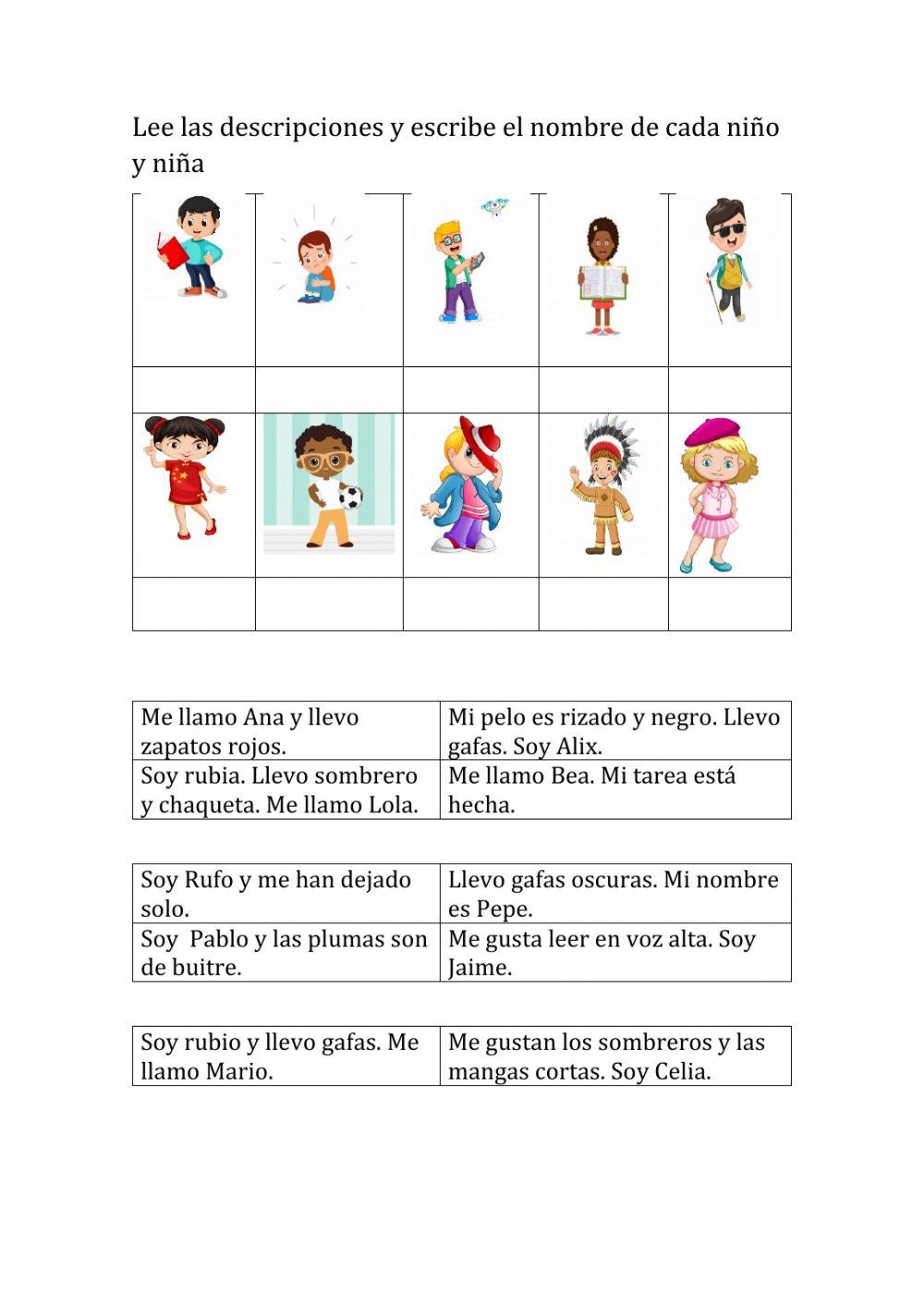 Descripción online pdf exercise | Live Worksheets