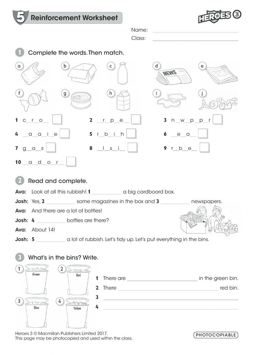Review Recycling Heroes online exercise for | Live Worksheets