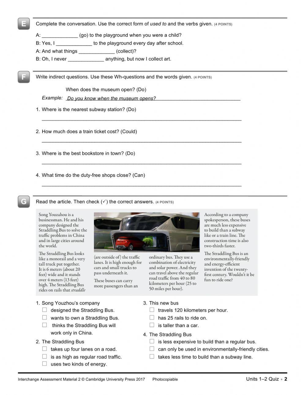 INT2 1-2 Q online exercise for | Live Worksheets