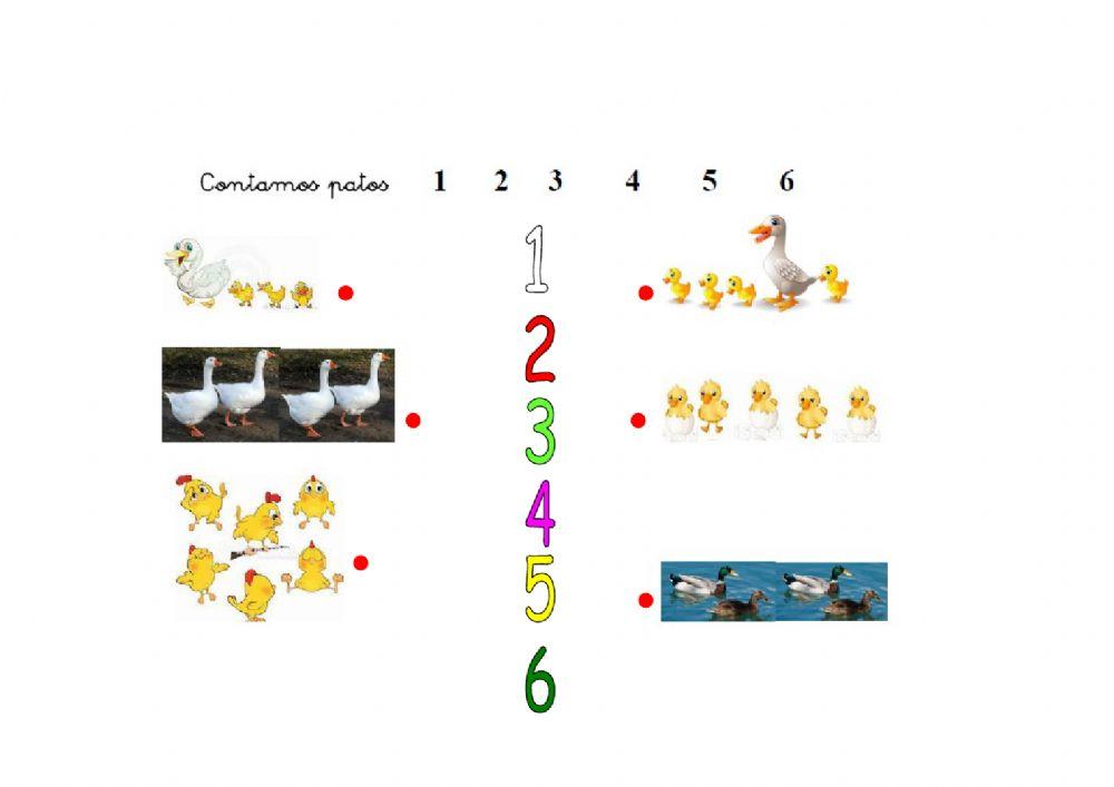 Contando patos 3 worksheet | Live Worksheets